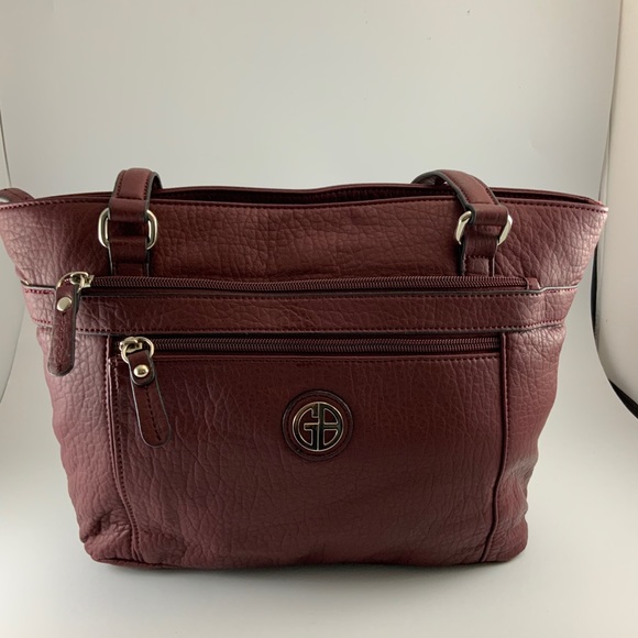 Giani Bernini | Bags | Giani Bernini Pebble Tote Burgundy Purse | Poshmark